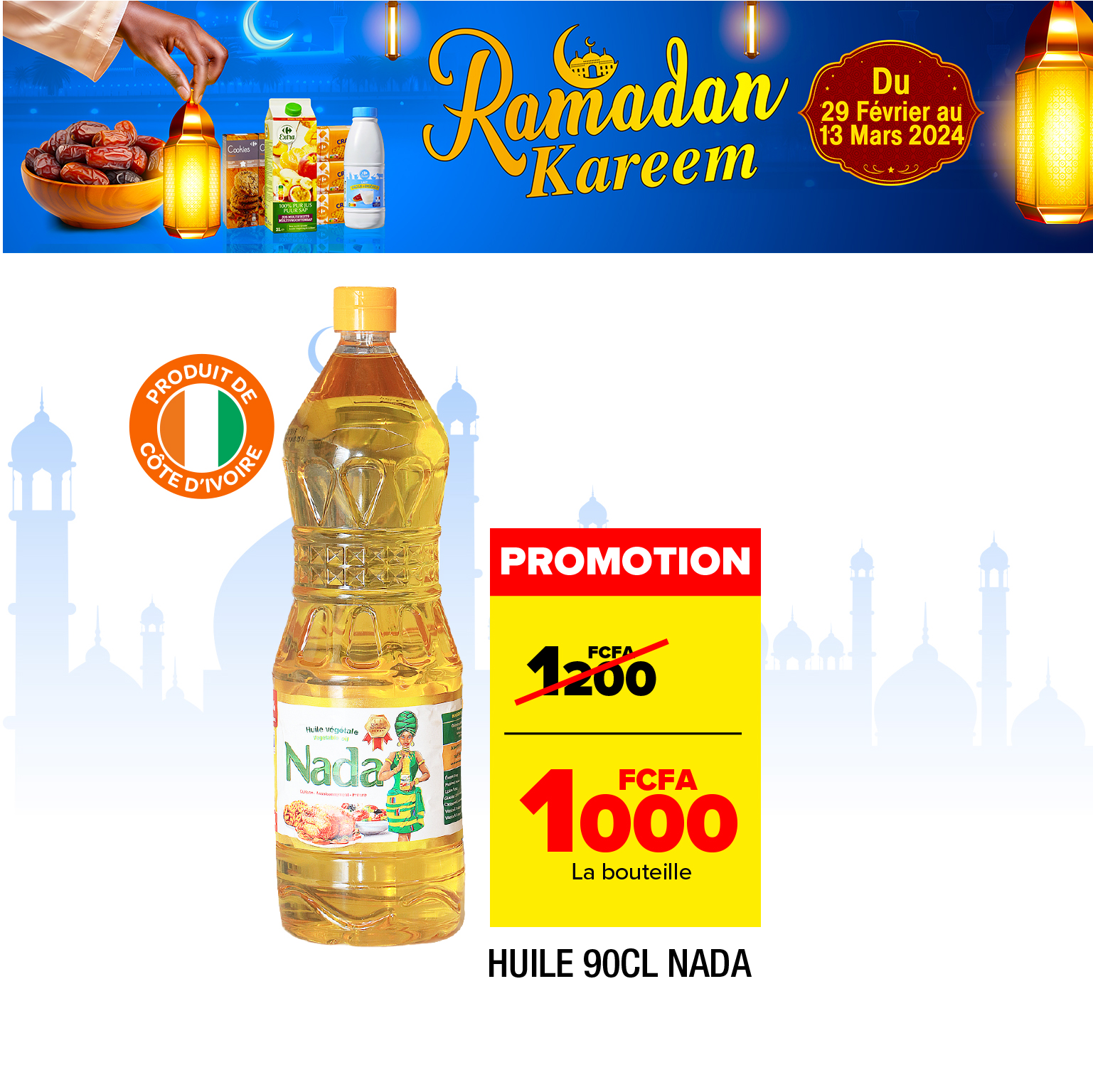 HUILE 90CL NADA - Carrefour Côte d'Ivoire