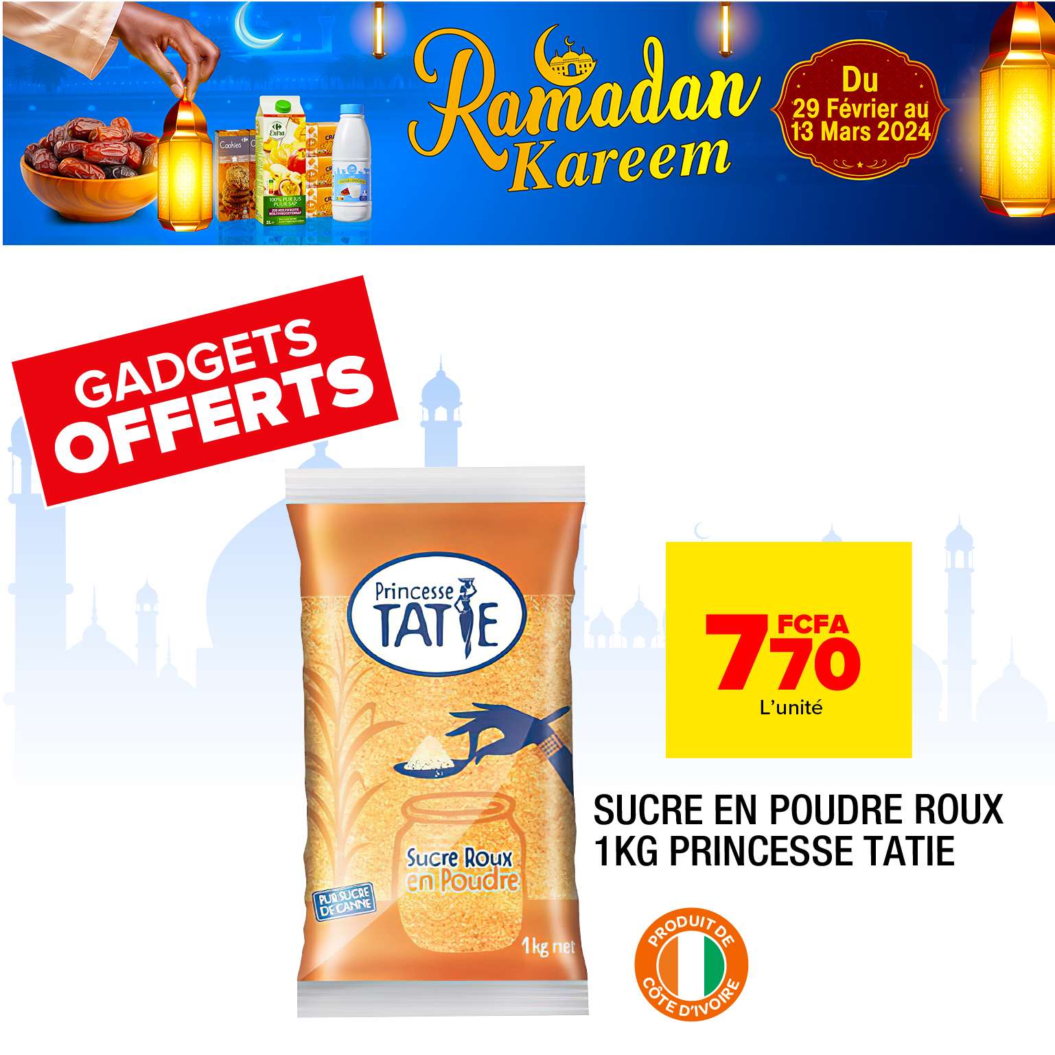 SUCRE ROUX POUDRE 1KG - carrefour CI
